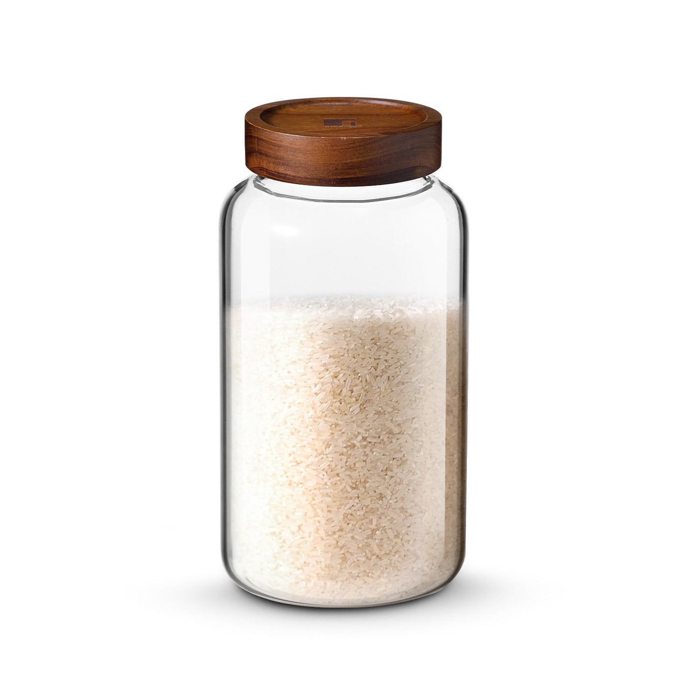 Acadia Borosilicate Glass Jar with Solid Wood Lid, Airtight Multipurpo