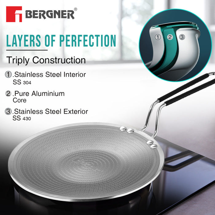 Hi-Tech Giro X Ceramic Triply 28cm Roti Tawa - Induction Bottom