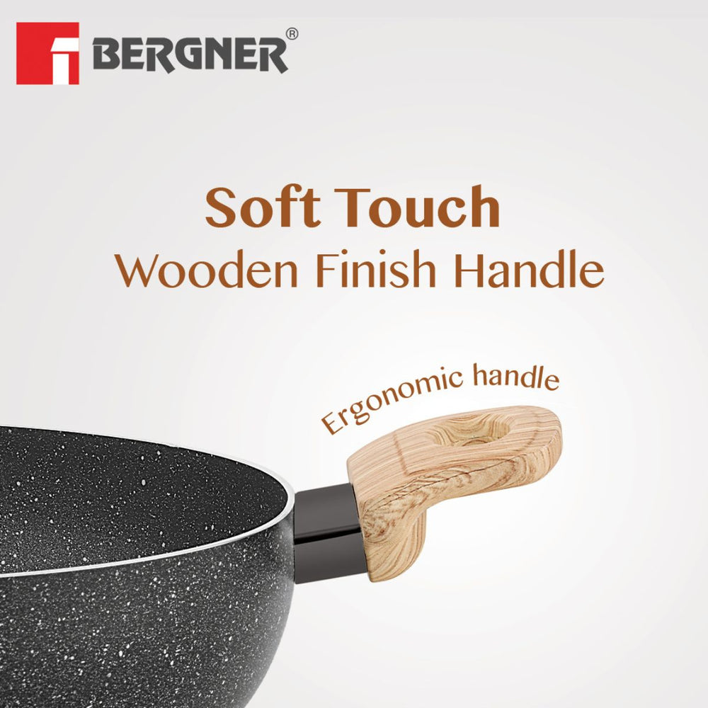 Bergner Earth Black 5 Pcs Non-Stick Cookware Set - Induction Bottom