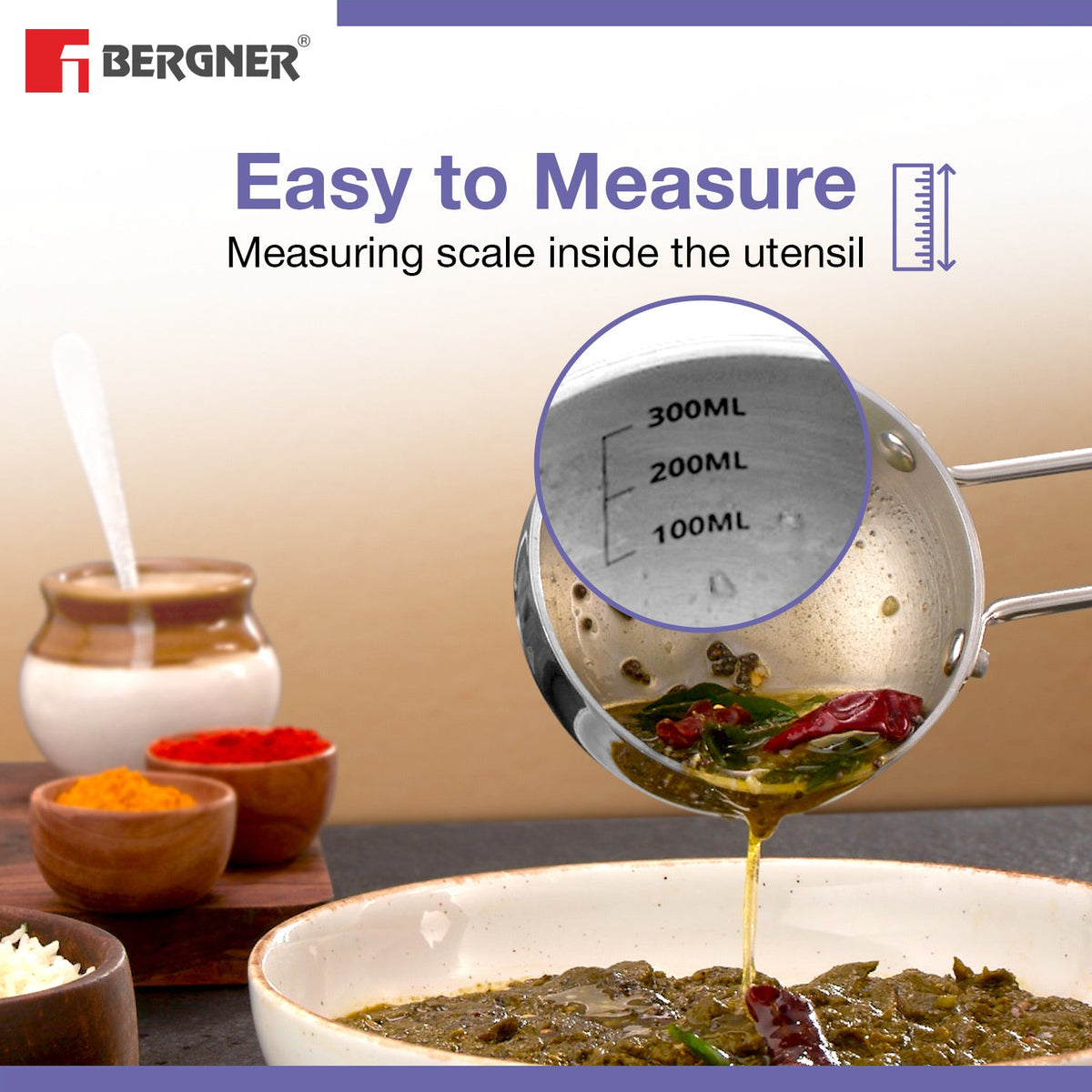 BE Essentials Tri-Ply Stainless Steel 4 Pcs Cookware Set