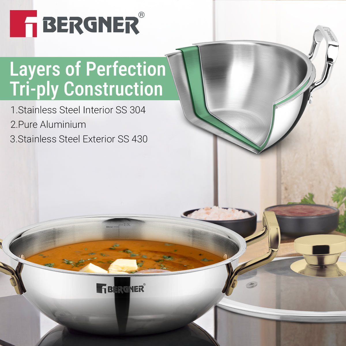 TriPro 7Pc Cookware Set Triply