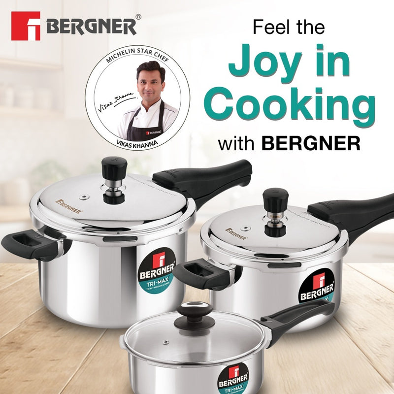 Trimax Triply Stainless Steel Outer Lid Pressure Cooker Multi Combo
